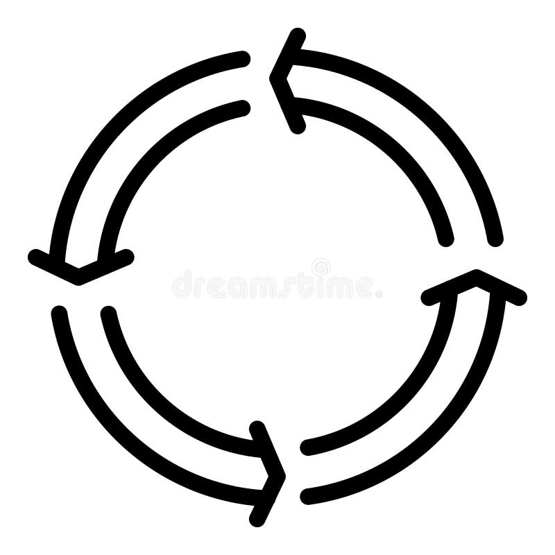 Return Process Icon, Outline Style Stock Vector - Illustration of black ...