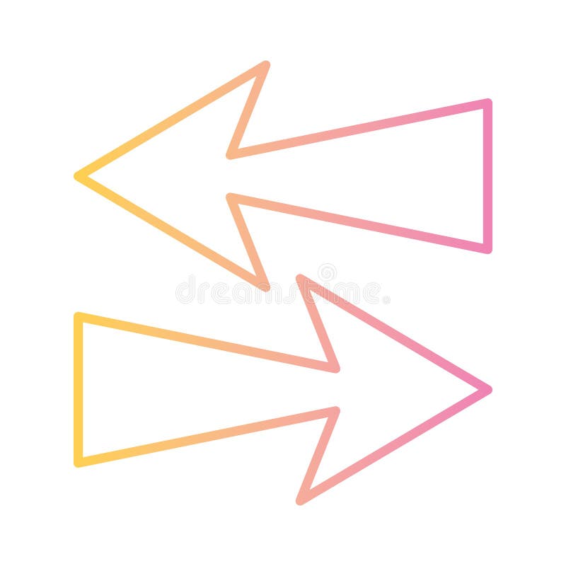 Arrows in Right and Left Directions Gradient Style Icon Vector Design ...