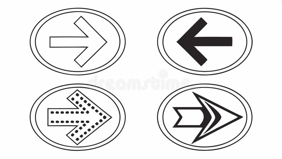 Arrows Right and Left, Representing Direction, Navigation, and Back and Forth Symbols Vector ...