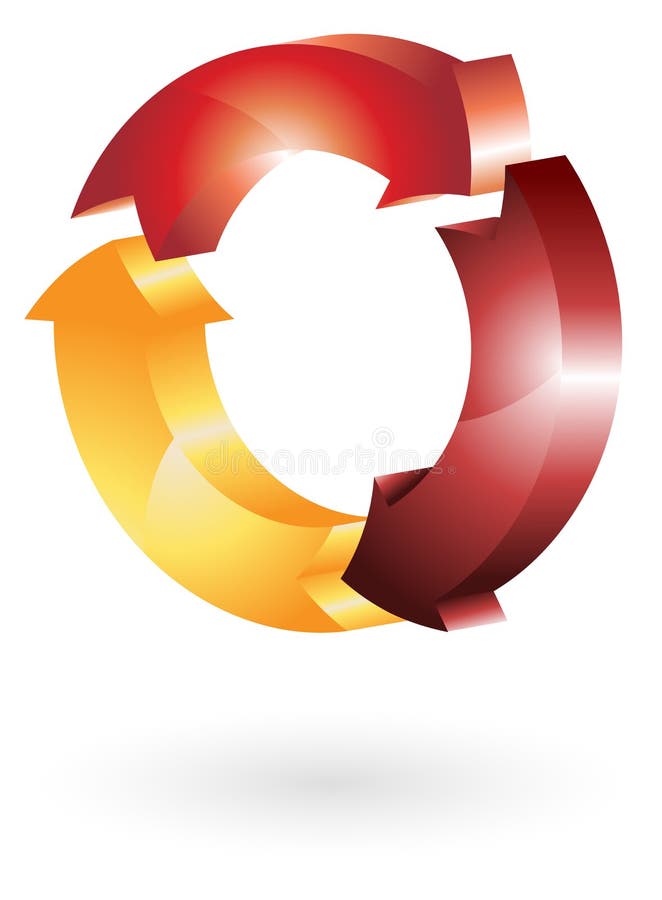 Arrows Ring Rotating stock illustration. Illustration of orange - 30575169