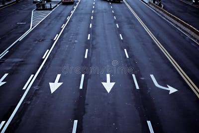 Arrows on the road stock image. Image of sign, indicate - 4574291