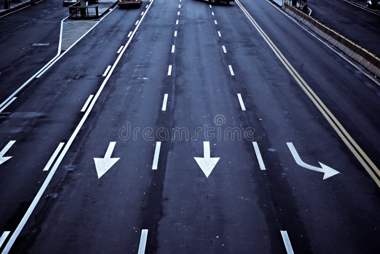 Arrows on the road stock image. Image of sign, indicate - 4574291