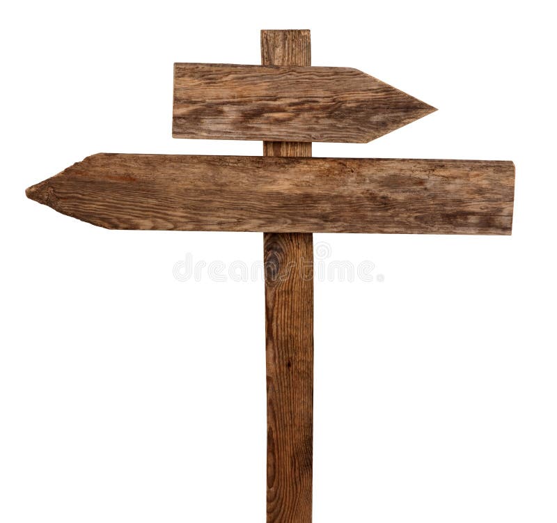 Wooden Arrow Sign Post or Road Signpost Isolated Stock Image - Image of ...