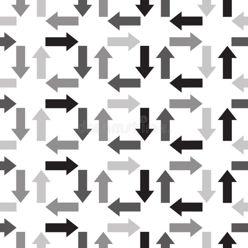 Arrows Seamless Pattern. Black And White Illustration. Stock Vector ...