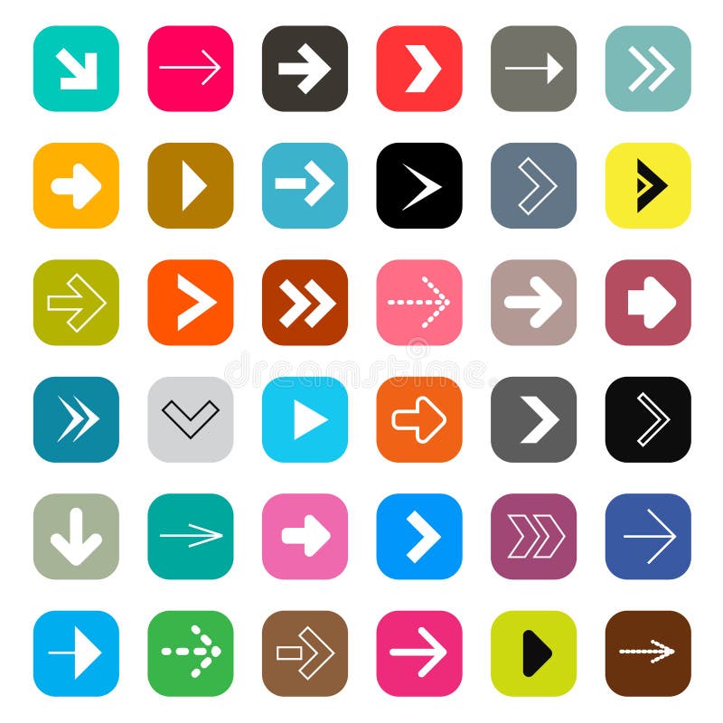 Square Icons Set stock vector. Illustration of retro - 43329752