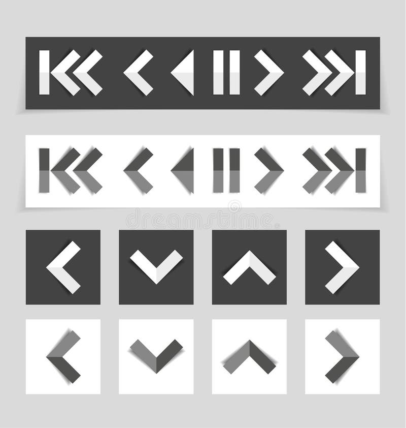 Arrows stock vector. Illustration of next, shadow, play - 55421946