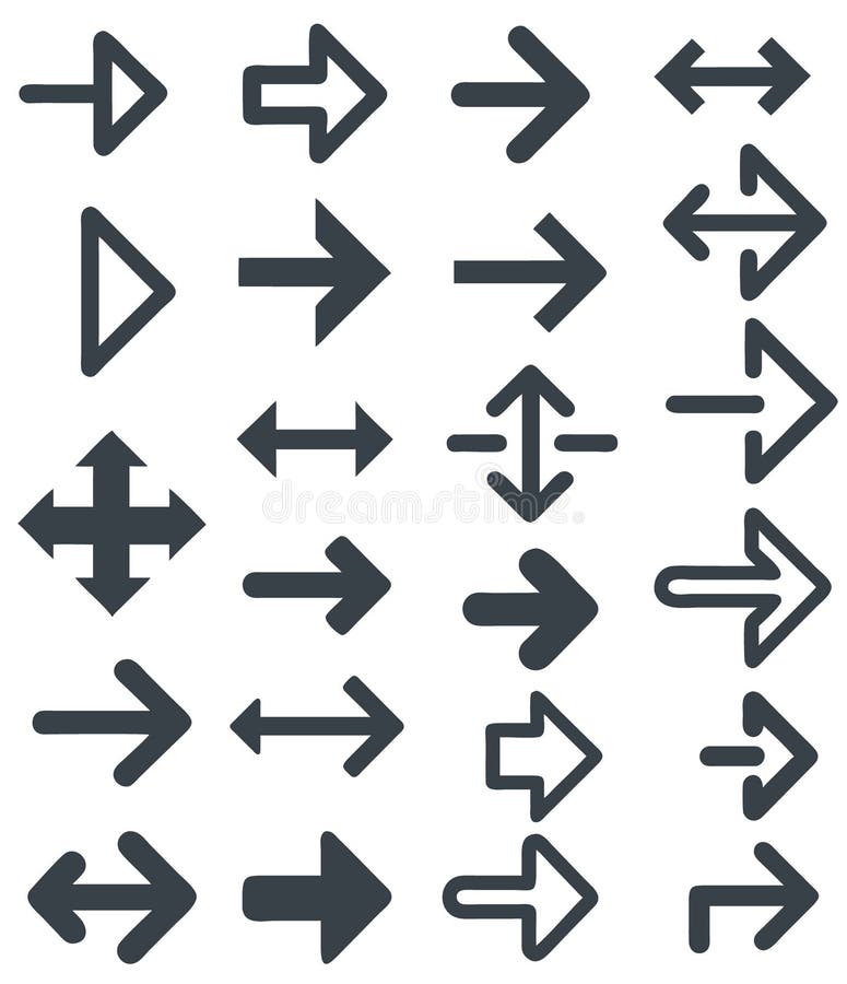 Arrows Set Icons Arrow Vector Collection Arrow Cursor Modern Simple ...
