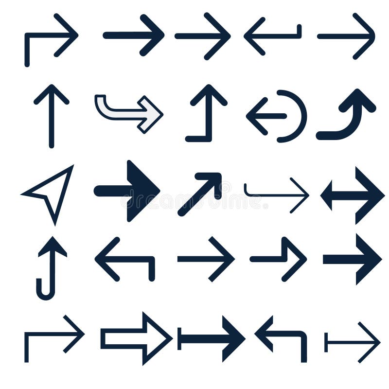 Arrows Set Icons Arrow Vector Collection Arrow Cursor Modern Simple ...