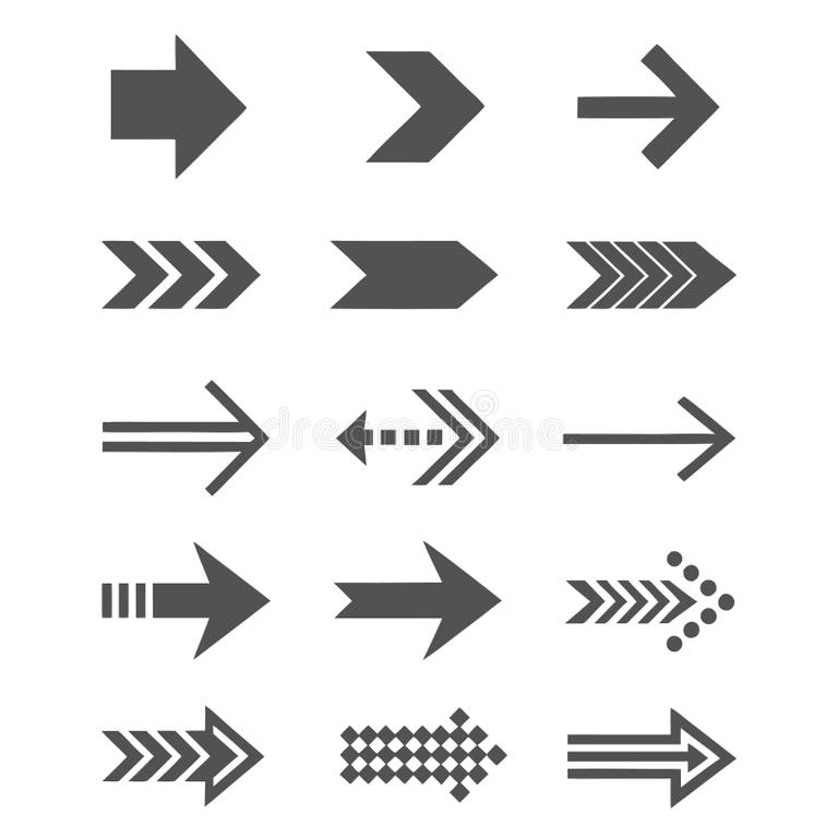 Arrows Set Icons Arrow Vector Collection Arrow Cursor Modern Simple ...