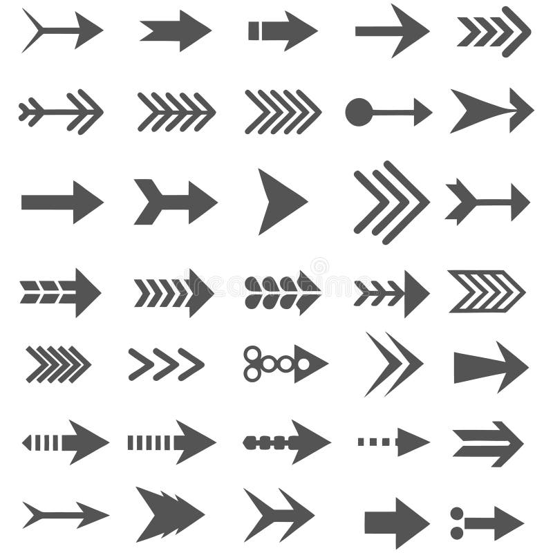 Set of Flat Direction Arrows Pack of Arrows Set Icons Arrow Symbols and ...