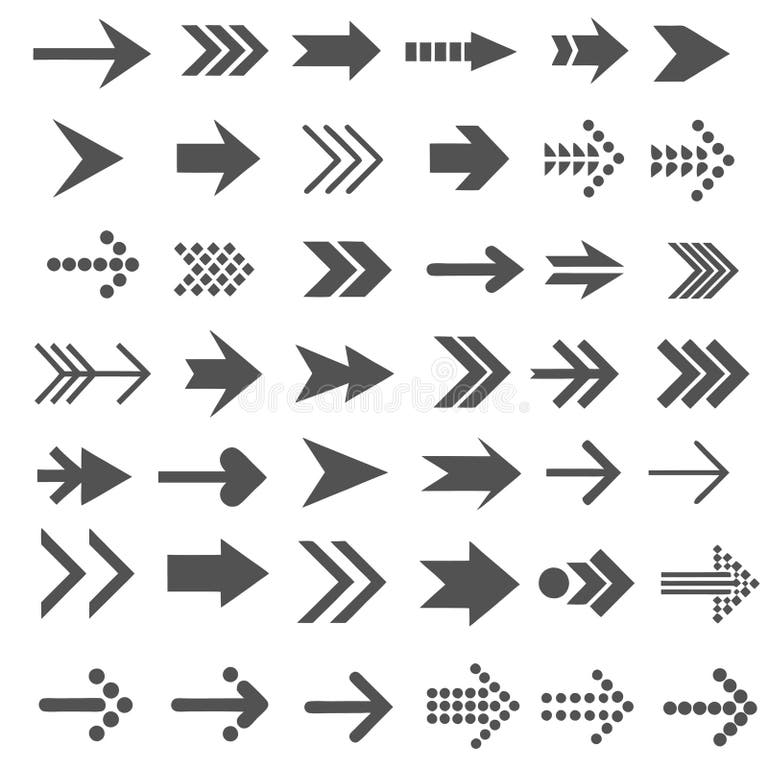 Set of Flat Direction Arrows Pack of Arrows Set Icons Arrow Symbols and ...