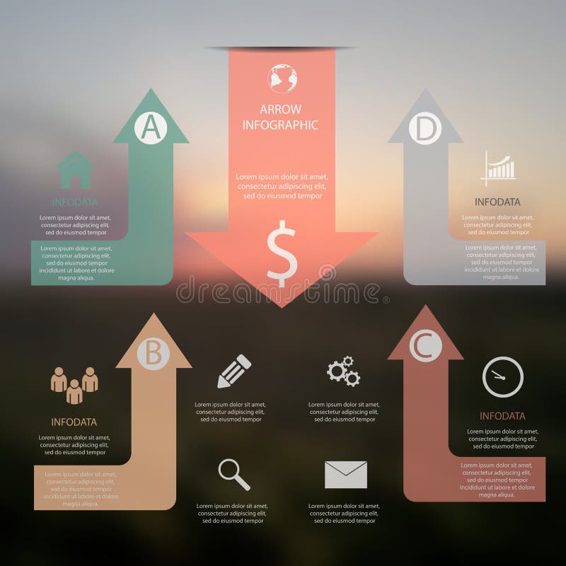 Arrows Set for Infographic Diagram Graph Presentation and Chart Stock ...