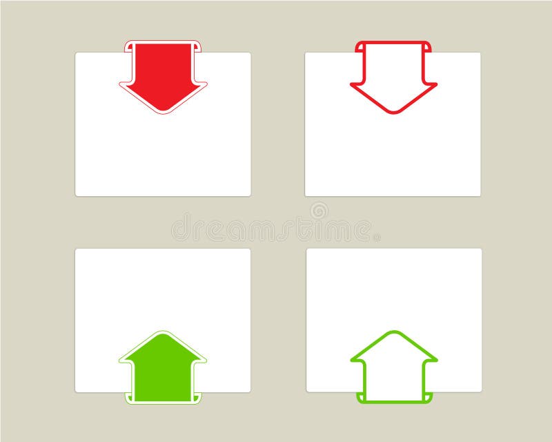Arrows Set with Paper for Note.Vector Illustration Stock Vector ...