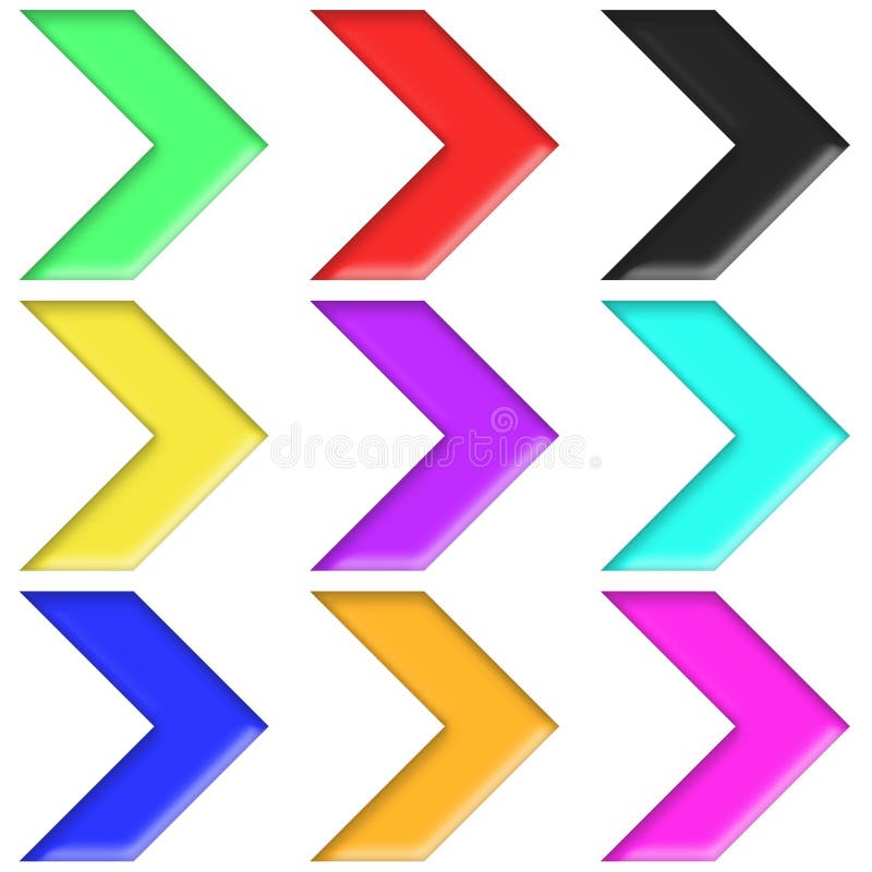Arrows Set Plastic Style Multicolor (04) Stock Illustration ...