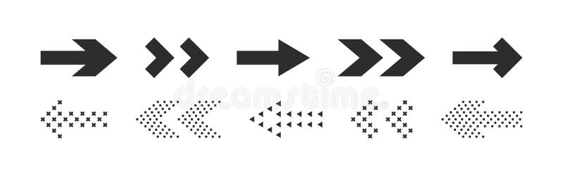 Arrows Set. Pointer or Arrow Signs. Modern Arrow Icons Stock Vector ...