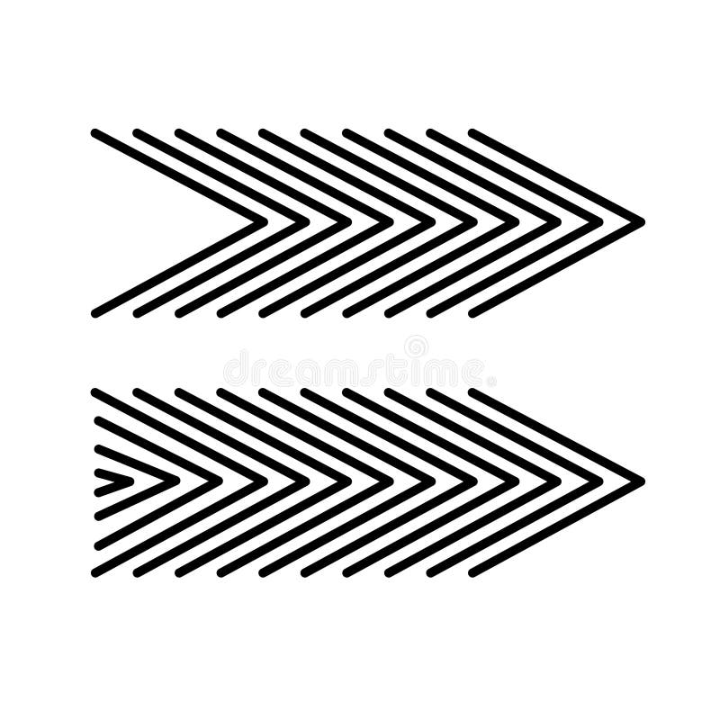 Arrows Set Simple Hand Drawn Vector Illustration, Horizontal Sign ...