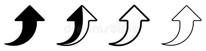 Arrows. Set of Up Arrows. Vector Illustration. Black Arrows Stock ...