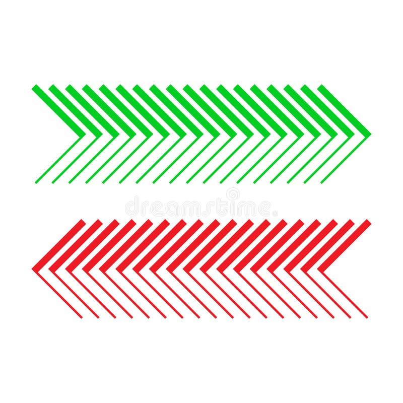 Right and Left Linear Arrows. Vector Arrows Stock Illustration ...