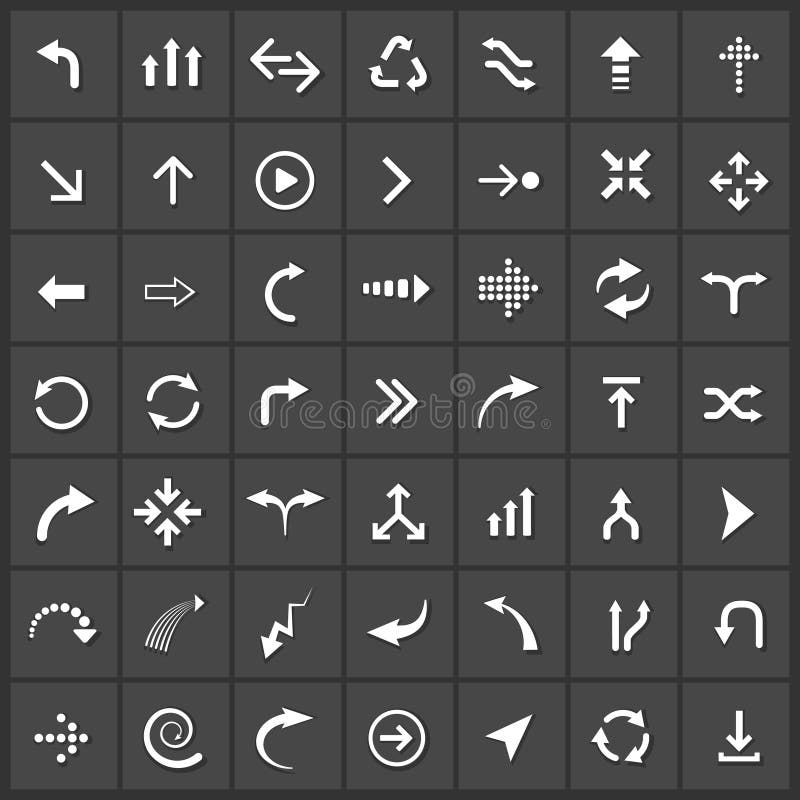 80 Arrows Directions Pixel Perfect Icons (line Style) Stock Vector ...