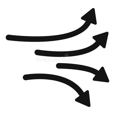 Arrows Showing Airflow, Ventilation or Wind Direction Stock ...