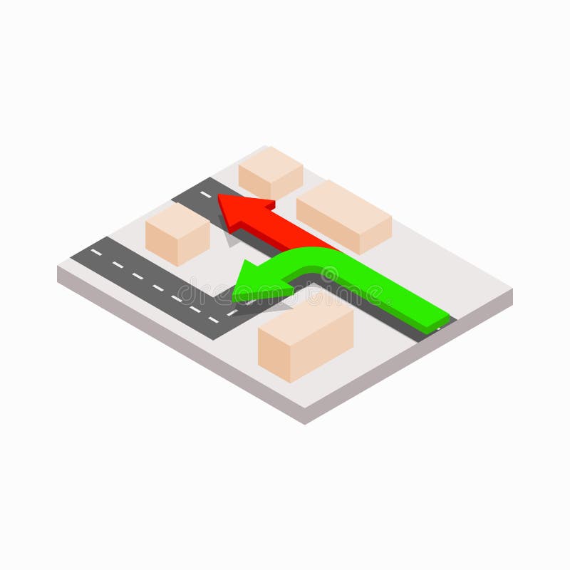 Arrows Showing Directions Icon Isometric 3d Style Stock Vector ...