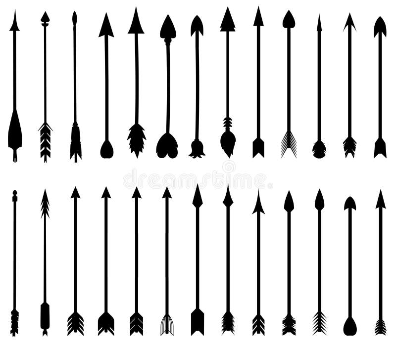 Arrows Silhouettes Vector Illustrations Collection Stock Vector ...