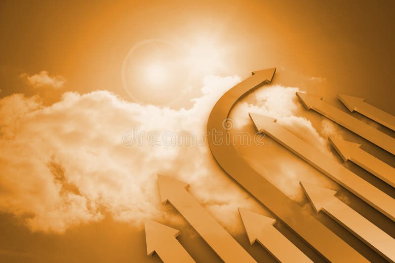 Arrows in the sky stock illustration. Illustration of digitally - 37392334