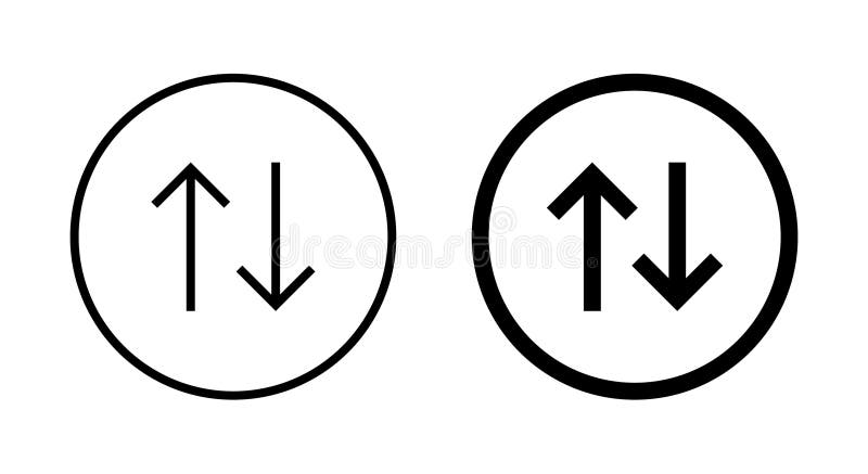Arrows Sort Icon on Circle Line. Item Sorting Sign Symbol Stock Vector ...
