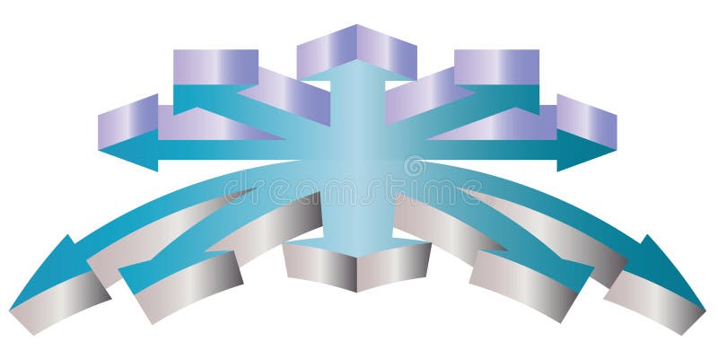 Arrows Splitting from Center Stock Vector - Illustration of motion ...