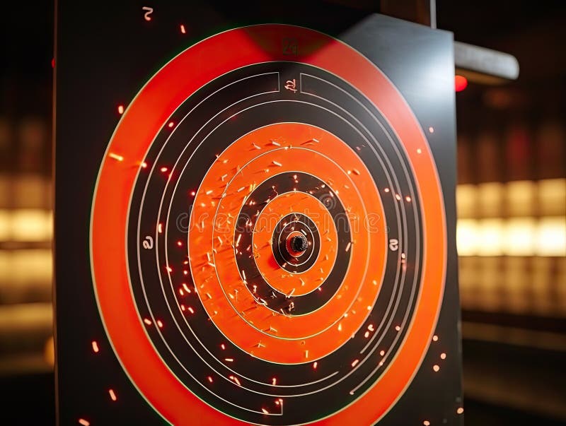 Arrows Striking Bullseye Center of Target Stock Illustration ...