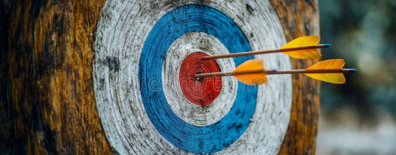 Arrows Striking a Colorful Target at Sunset in a Tranquil Forest ...