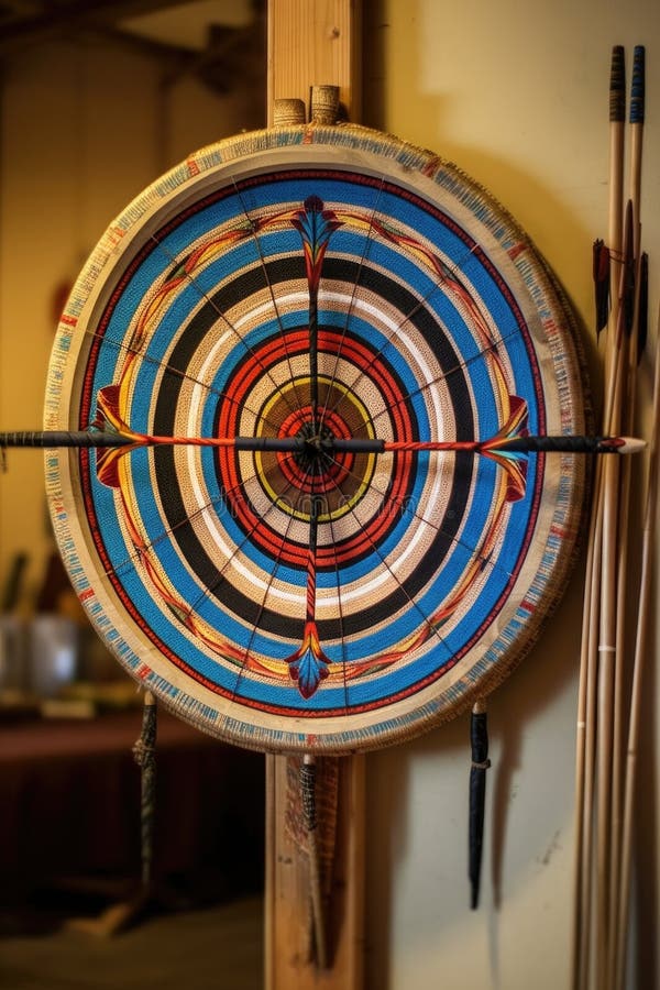 Arrows Stuck in a Bullseye during Archery Practice Stock Illustration ...