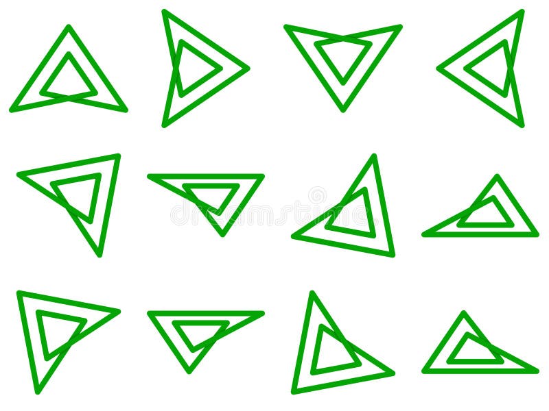 A Collection of Stylized Green Arrows Formed by Merging Two Triangles ...