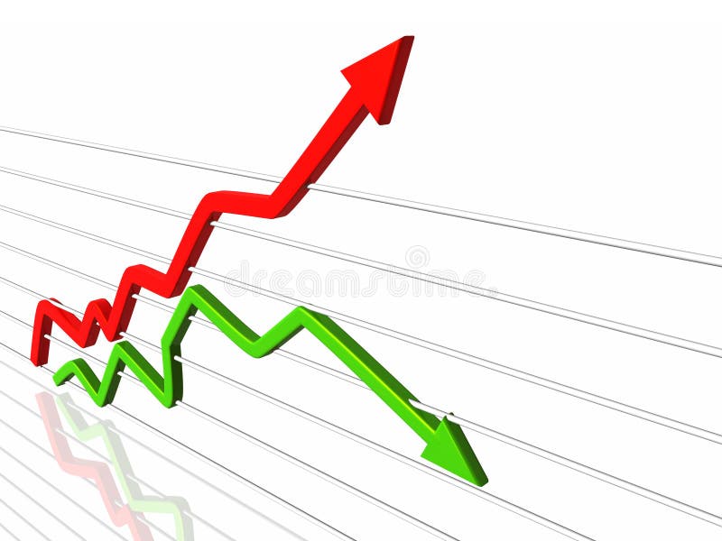 3d Arrows Success Or Failure Concept Stock Illustration - Illustration ...