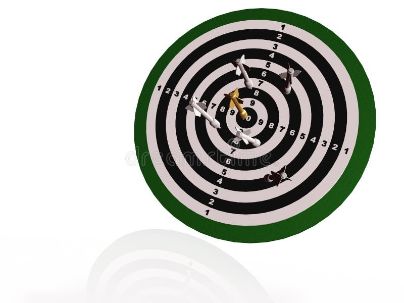 Arrows on the target stock illustration. Illustration of symbol - 18404512