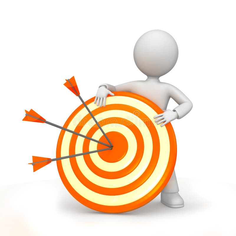 Arrows on Target with Figure Stock Illustration - Illustration of ...