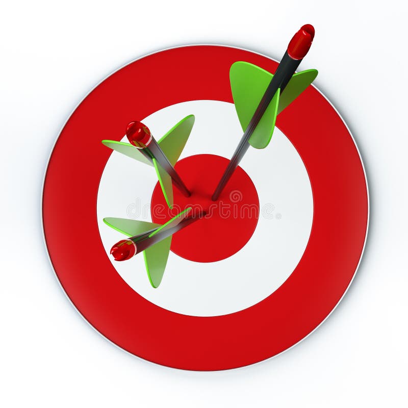 Arrows on Target with Figure Stock Illustration - Illustration of ...