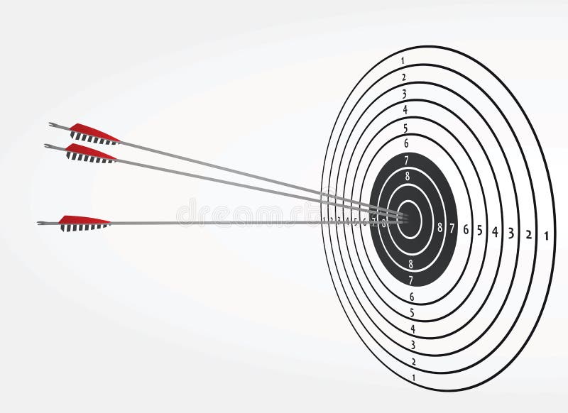 Arrows on target stock vector. Illustration of range - 177177245