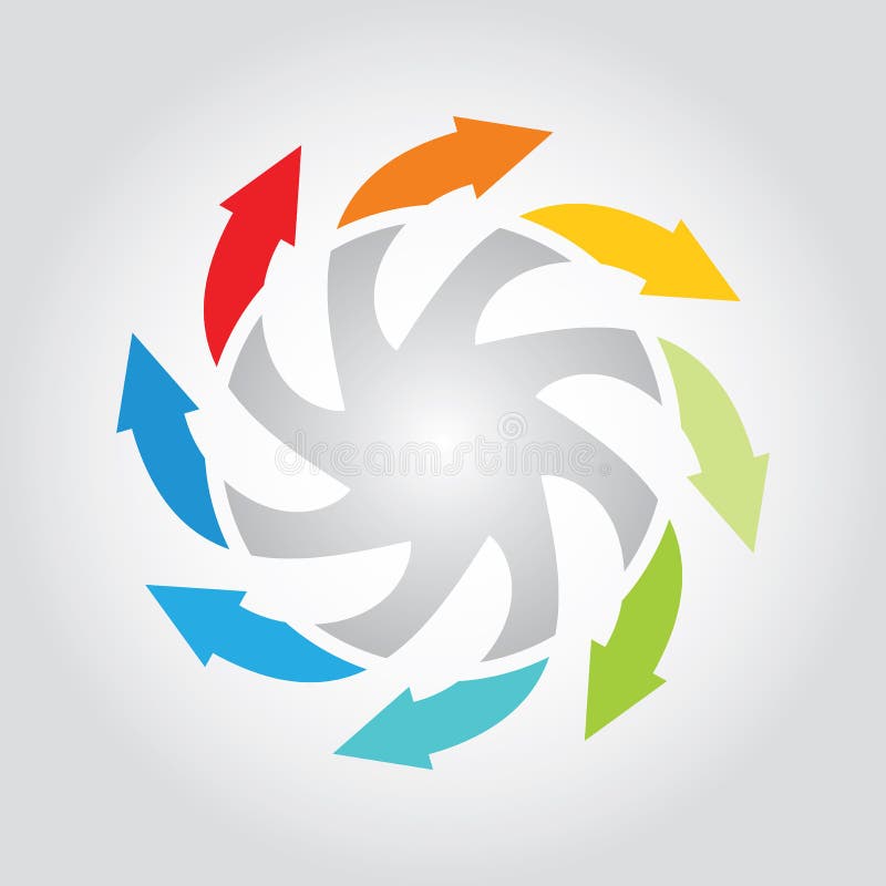 Circular Process Flow Arrows, Icon, Logo or Sign Stock Illustration ...