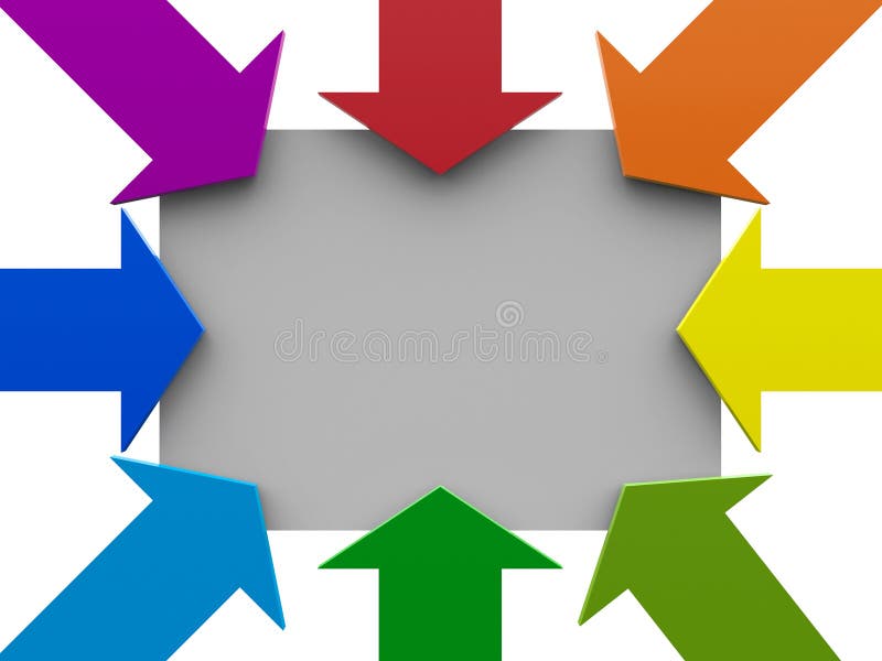 Arrows Template, Isolated on White Stock Illustration - Illustration of ...