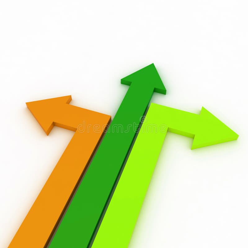 Arrows in three directions stock illustration. Illustration of high ...