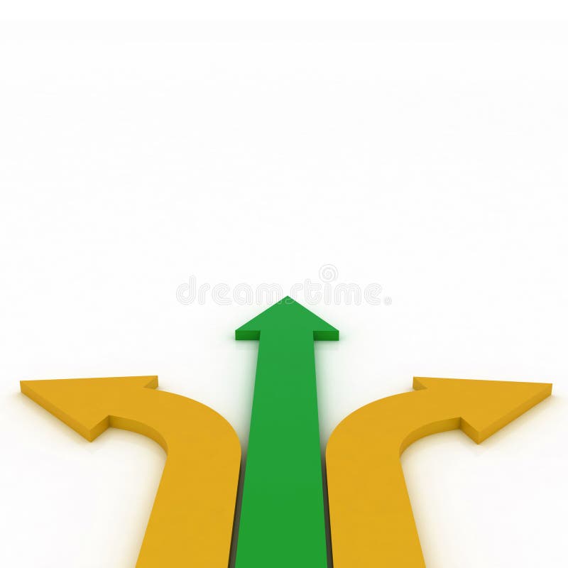 Arrows in Three Directions with Success Stock Illustration ...