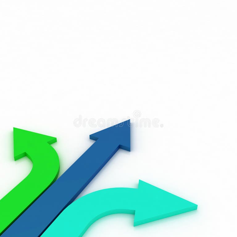 Arrows in Three Directions with Space Stock Illustration - Illustration ...