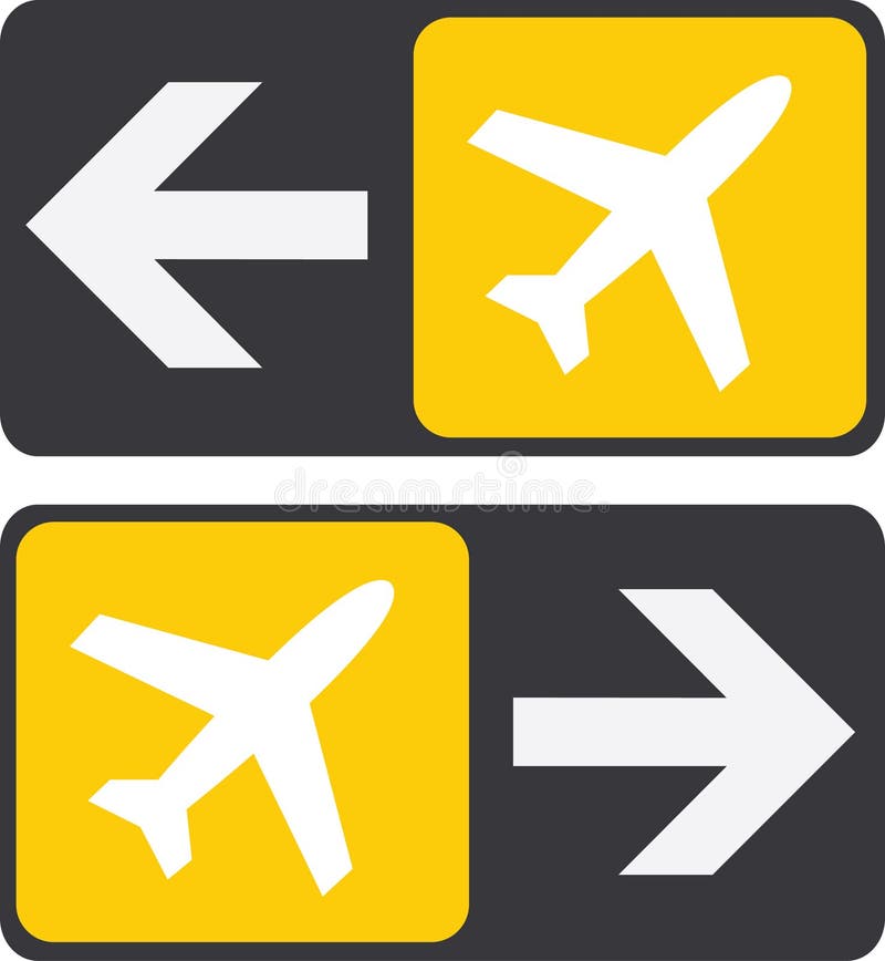 Arrows to plane sign stock illustration. Illustration of icon - 57304021