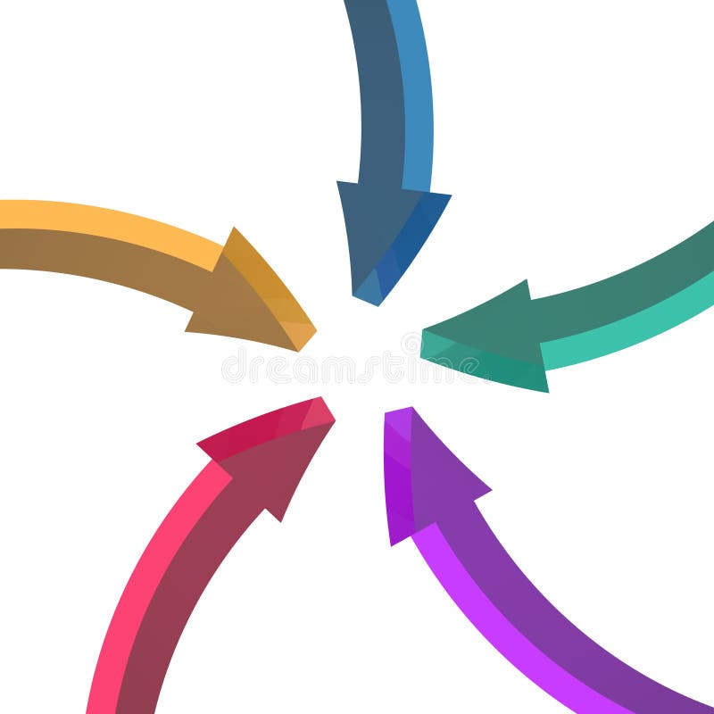 Two arrows together 3d stock illustration. Illustration of corporation ...