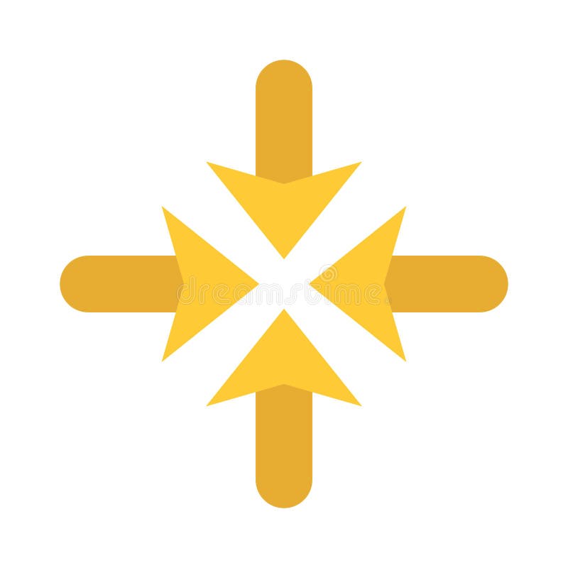Arrows Towards Center Direction Flat Style Icon Vector Design Stock ...