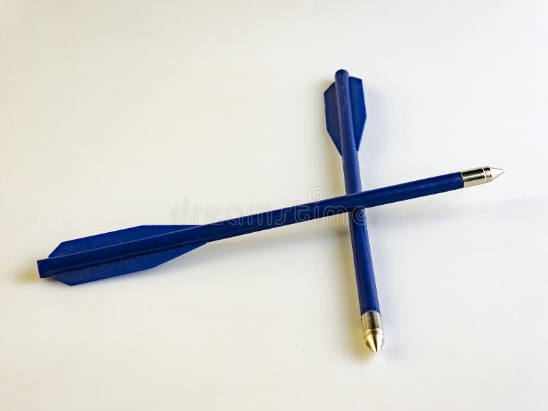 Arrows for a Training Crossbow on a White Background. Two Pieces Stock ...