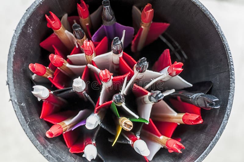 Arrows in a tube stock photo. Image of nock, attack, hunt - 90722978