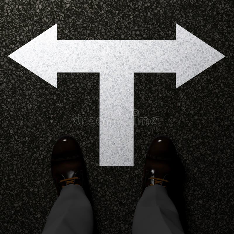 Arrows in two directions stock illustration. Illustration of decisions ...