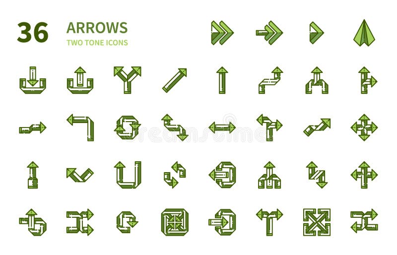 Arrows Two Tone Icons. stock vector. Illustration of sign - 199729127